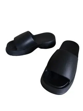 Kauai | Shoes | Kauai Ladies Black Chunky Foam Slide Platform Sandals ...